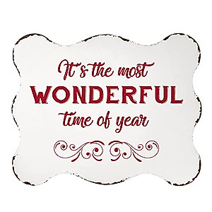 47th & Main Holiday Vintage Sign Wall Décor, 10 x 8-Inch, Wonderful Time of The Year