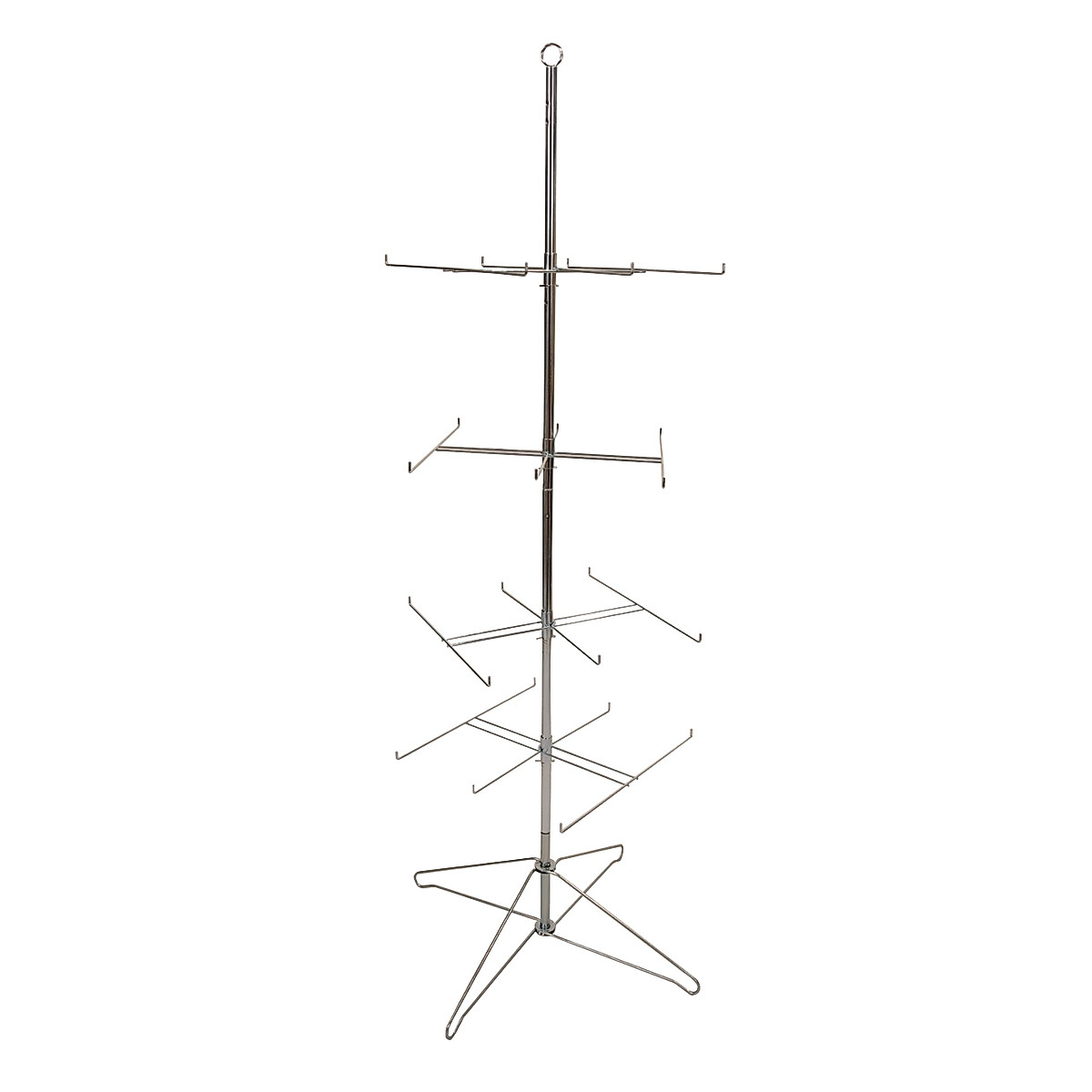 SSWBasics 4-Tier Chrome Wire Spinner Rack (4 tiers - space 12” apart) - Rotating Jewelry Display Organizer - Floor Spinner Rack - Perfect for Food Items and Fashion Accessories