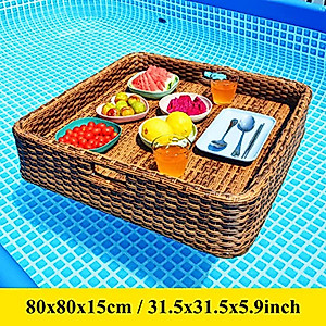ENPAP Deluxe Floating Tray for Pool, Swimming Pool Floating Tray Table & Bar, Family Size Floating Refreshments Holding Tray for Snacks and Drinks (Size : 80cm)