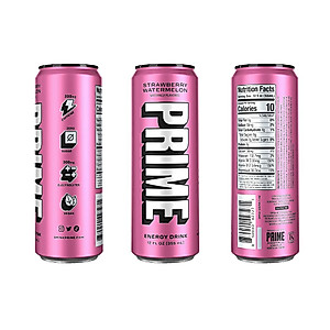 Prime Hydration Drink Energy Cans 6 Flavor Variety Sampler Pack! - 200mg Caffeine, Zero Sugar, 300mg Electrolytes, Vegan - (12 Fl Oz Cans)