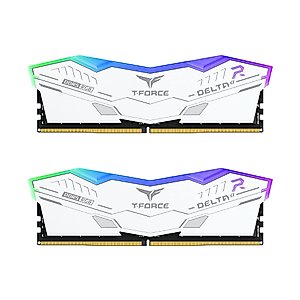 TEAMGROUP T-Force Delta Alpha RGB DDR5 Ram 32GB Kit (2x16GB) 6000MHz (PC5-48000) CL38 Intel XMP 3.0 & AMD Expo Compatible Desktop Memory Module Ram White - FF8D532G6000HC38ADC01