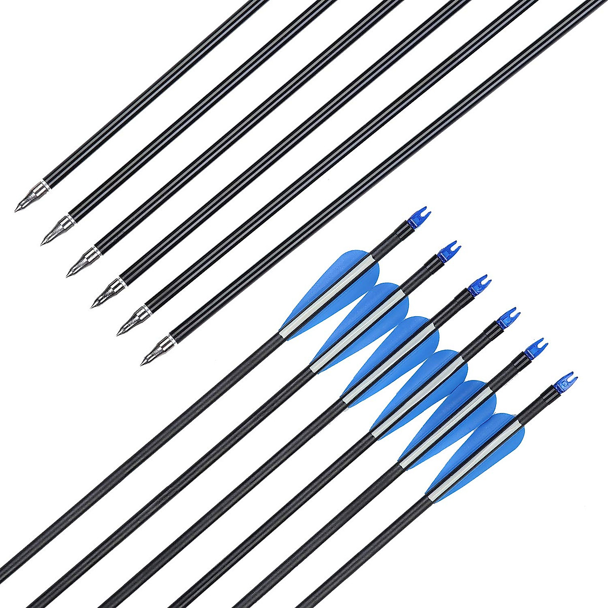 Fiberglass Archery Target Arrows 32 Inch for Youth Children Women Beginner Shooting Practice with Compoud Recurve Bow