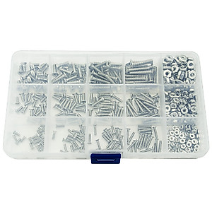 Elantek #2-56#4-40#6-32 UNC Stainless Steel Phillips Flat Head Countersunk Machine Screws Nuts Assortment Kit