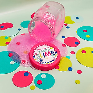 Slime Time Valentine Party Favor Sticker Labels, 40 2" Party Circle Stickers by AmandaCreation, Great for Classroom Valentines, Envelope Seals, Gifts & Treats
