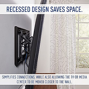 Legrand - OnQ In Wall TV Power Kit, TV Outlet Box Supports 5.1 Speaker System, TV Outlet Wall Kit to Hide Cords, Recessed TV Outlet Design Saves Space and Works with All Plugs, White, CPS306WV1