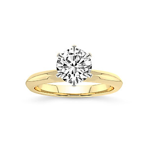FRIENDLY DIAMONDS 3 Carat IGI Certified Round Shape Lab Grown Diamond Ring | 14K Or 18K White, Yellow Or Rose Gold | Alora Lab Diamond Ring | FG-VS1-VS2 Quality