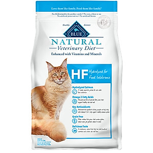 Blue Buffalo Natural Veterinary Diet HF Hydrolyzed for Food Intolerance Dry Cat Food, Salmon 7-lb bag
