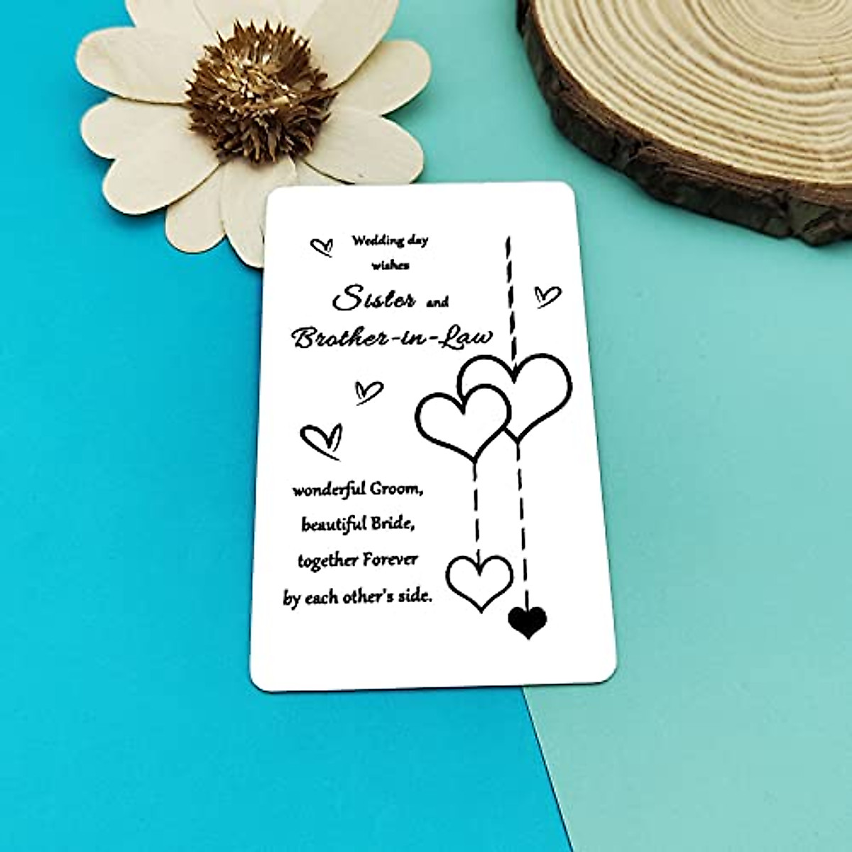 Wedding Gift for Sister and Brother in Law Wedding Engraved Wallet Card Gift Wedding Gift for Groom Bride Engagement Gift for Couples Bridal Shower Gift for Little Sister Big Sister Wedding Jewelry