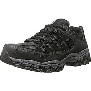 Skechers Men's Cankton Steel Toe Construction Shoe, Black/Charcoal, 14 Wide