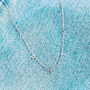 Pura Vida 14" Silver Salty Letter Charms Choker Necklace - Brand Charm, Exclusive Design - 3" Extender