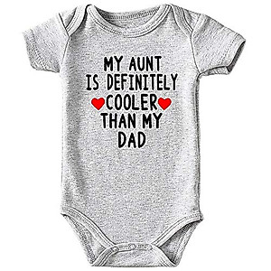 Aunt Cool Than Dad Baby Boy Clothes Unisex Funny Baby Girl Baby Bodysuit 0-3 months (gray,3-6M)