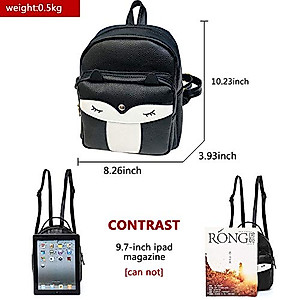 Cute Mini Leather Fox Fashion Backpack Small Daypacks Purse for Girls (blue)