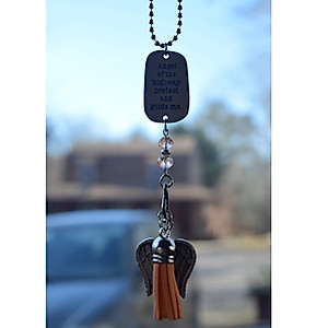 Abbey & CA Gift Angel of The Highway Orange Tassel Angel Car Charm W/ Beads
