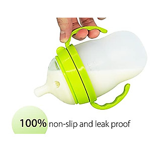Baby Bottle Handles for Comotomo 5 Ounce & 8 Ounce Silicone Baby Bottles, Compatible Comotomo Bottle Holder for Baby, Pack of 2, Green