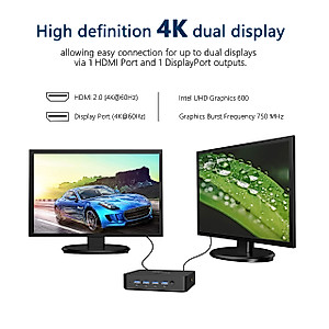 MINISFORUM GK41 Mini PC 8GB DDR4 256GB SSD Celeron J4125(up to 2.7GHz), Quad Core, HDMI&DP 4K@60Hz Outputs, 1x Gigabit Ethernet, 4X USB 3.0, Dual Band WiFi, Support PXE Boot