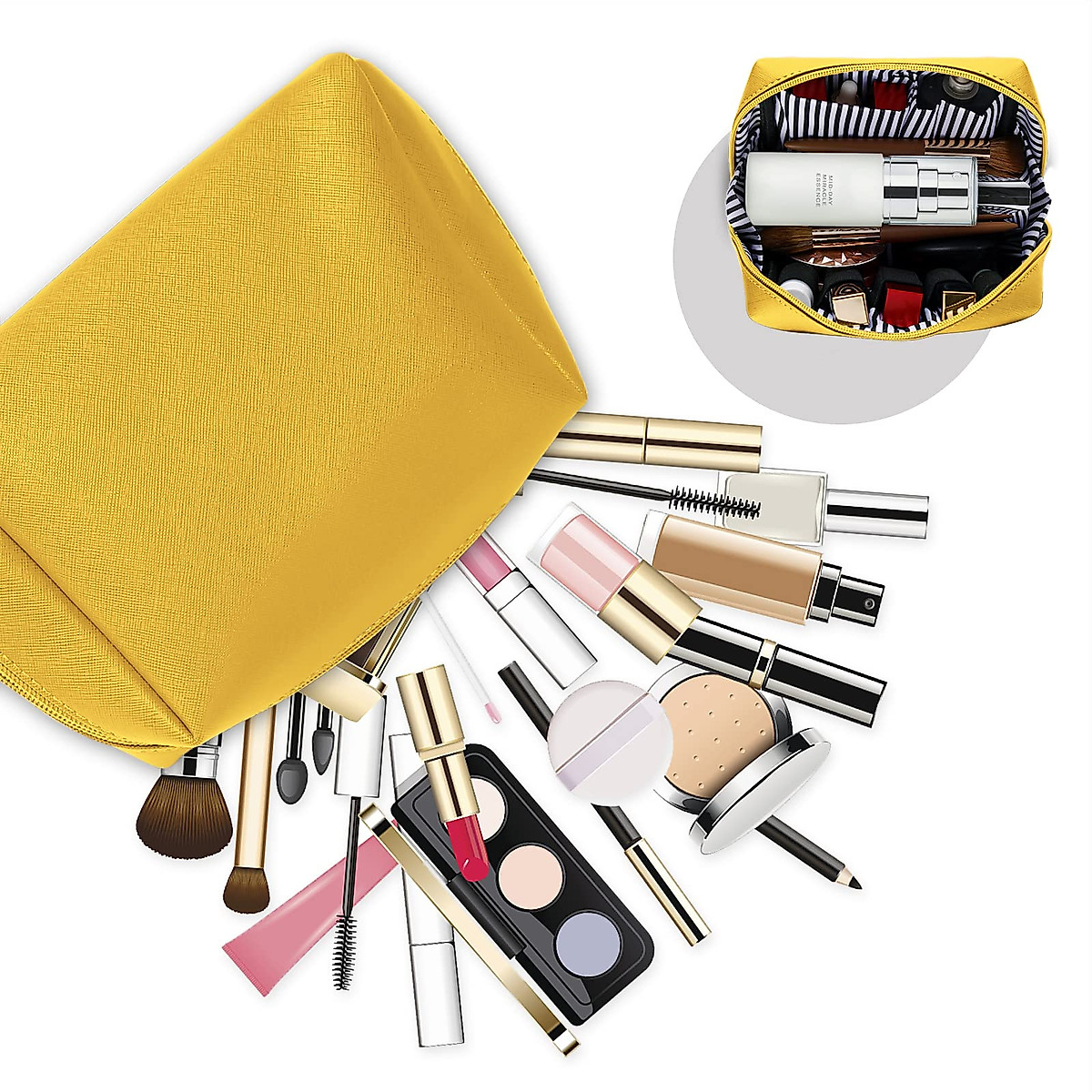 TOPDesign Laptop Bag for Women, Waterproof PU Leather Work Briefcase fits 15.6 Inch Computer, Large Tote Messenger Shoulder Bag, Stylish Business Purse Handbag Satchel (Yellow)