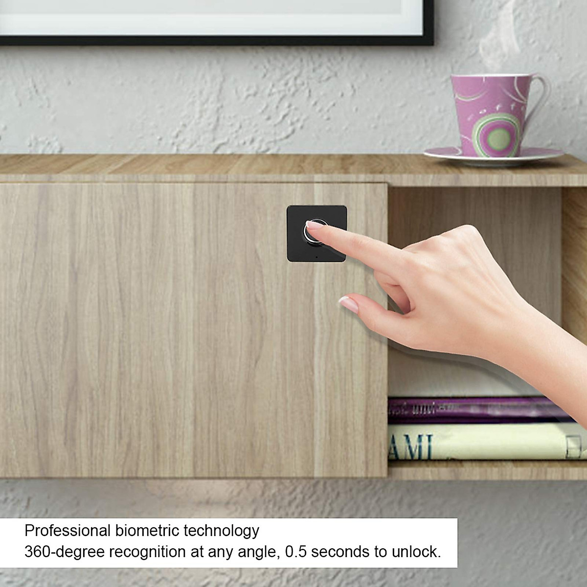 VTOSEN Keyless Drawer Cabinet Lock for Home Office Wardrobe Furniture - Smart Fingerprint Lock - Enhanced Home Security Device with Biometric Locks and Anti-Theft Features