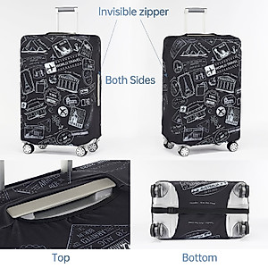 TRAVELKIN Luggage Covers For Suitcase Tsa Approved,Suitcase Cover Protector Fit 18-32 Inch Luggage