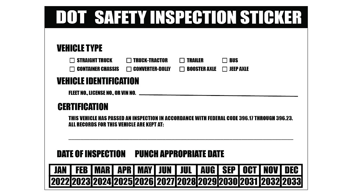 DOT Inspection Stickers - Compliant & Durable 10 Pack