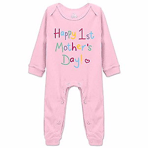 Happy First Mother's Day Cute Baby Boy Girl Outfit Short Sleeve Onesie Toddler Long Sleeve Rompers