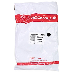 Rockville Female to Male XLR Mic Cable,100% Copper, Black, 20 Foot (RCXFM20E-B)