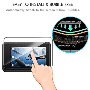 Suttkue for DJI Osmo Action 4 screen protector Tempered Glass flim ＆Camera Lens Protector Tempered Glass,High Definition Clear,Case Friendly(2+2+2 pack)