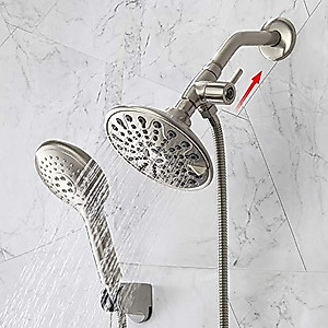 Solid Brass Shower Arm Diverter for Hand Held Showerhead and Fixed Shower Spray Head ∣ G 1/2 3-Way Bathroom Universal Shower System Replacement Part (Brushed Nickel)