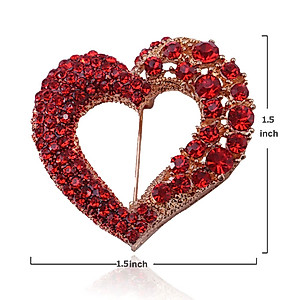 Valentine Love Heart Brooch Pins for Women Fashion