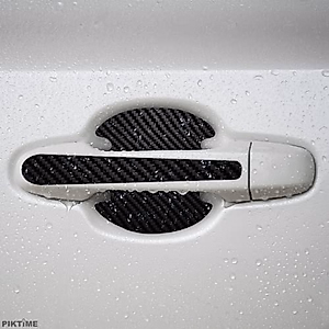 8Pcs Car Door Handle Protector - Car Stickers Door Handle Cover Carbon Fiber Vinyl Wrap Black Sticker - Car Door Handle Sticker Pack Paint Protection Film for Cars - Car Door Handle Scratch Protector