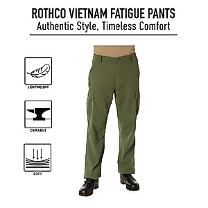 Rothco Vintage Vietnam Ripstop Fatigue Pants – Iconic Style, Timeless Comfort – Woodland Camo – L