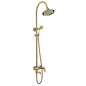 Handheld Shower Head Kit Wall-Mounted Shower Set Rain Shower Set with Slide Bar Bathroom Showerheads
