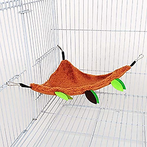 SUODAO Winter Warm Bird Nest House Shed Hut Hanging Hammock Finch Cage Plush Fluffy Birds Hideaway Bunkbed Playing Bed Parrot Pet Swing(Swing)