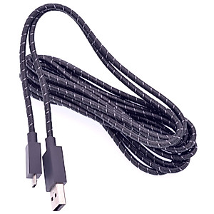 Deal4GO 2.7M 9FT Long Original Braided Micro USB Charging Cable for Xbox One Elite Controller 1698 White Special Edition (White)