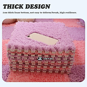 Square Foam Play Mat -30pcs 12x12x0.4in Thicken Interlocking Puzzle Plush Floor Tiles with Edges,Soft Non-Slip Climbing Carpet,for Room Floor(Size:Green+White)