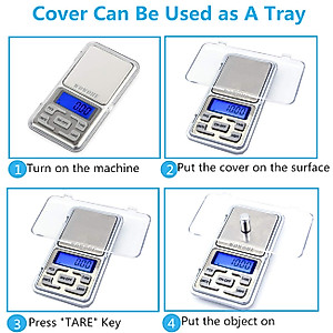 WOWOHE Food Travel Scale Portable Pocket Scale Gram Capacity 500g Degital Kitchen Small Miniature Scale Lab Measuring Scale High Precision