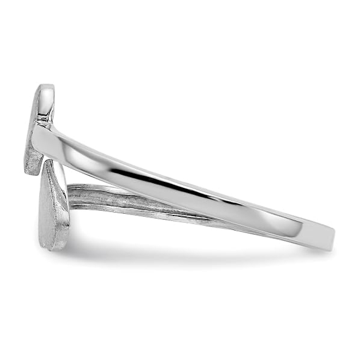 IceCarats 14K White Gold Double Heart Love Ring