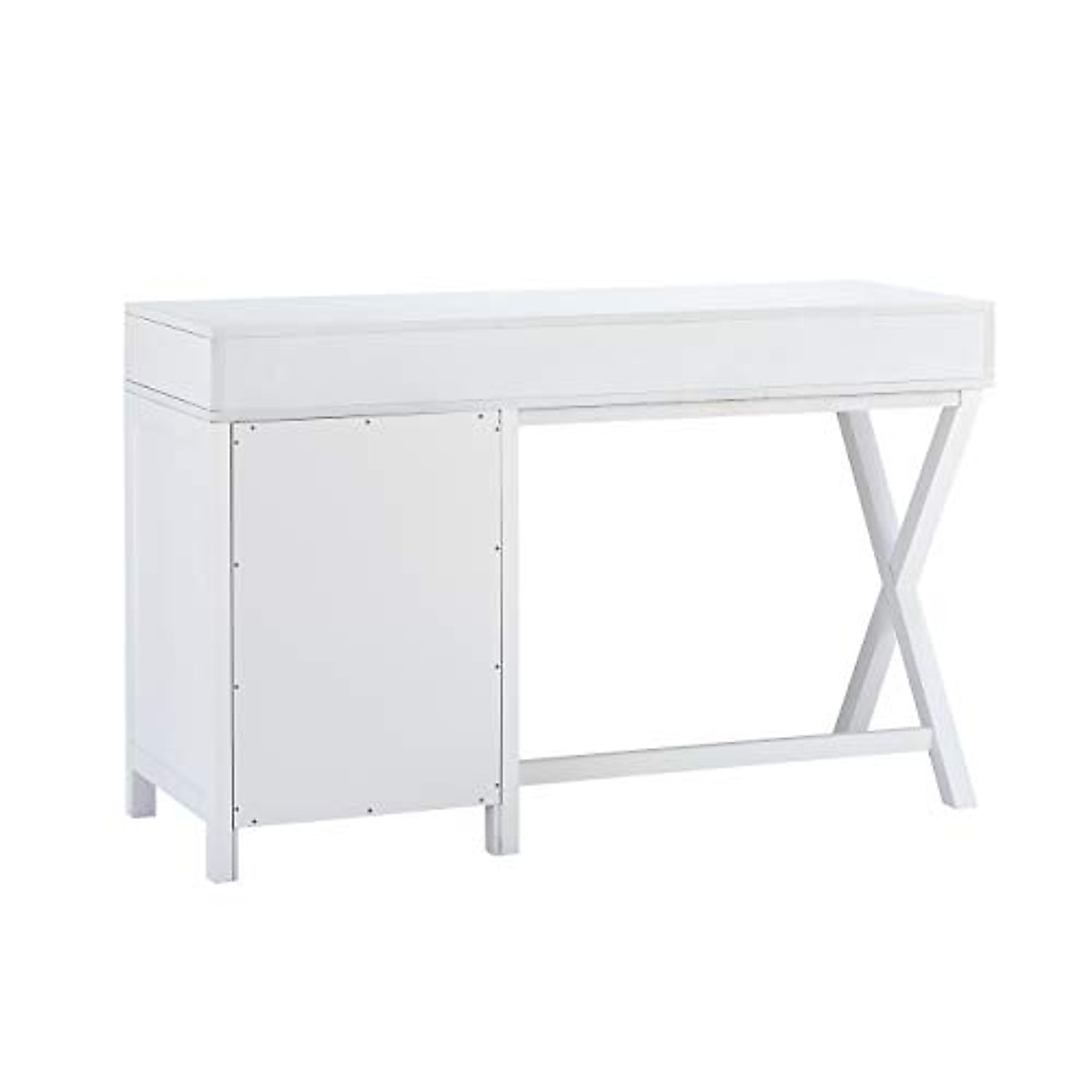 Linon White Modern Classic Side Storage Sadie Desk