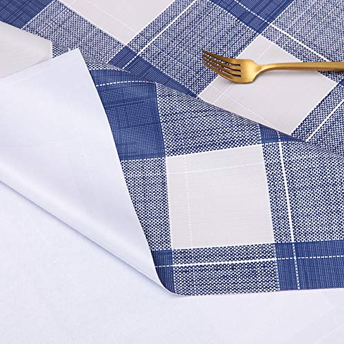 VARWANEO Checkered PVC Tablecloth Rectangle Waterproof Vinyl Table Cloth Oil Proof Spill Proof Washable Wipeable Gingham Table Cloth Great for Dinner Party and Picnic