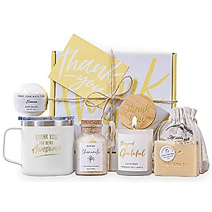 Thank You Gifts for Women Spa Thoughtful Unique Gift Basket for Coworkers Nurse Friends Men Boss Employee Secretary Hostess Teacher Mom Her