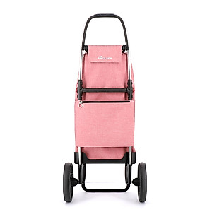 Foldable Grocery Shopping Cart with Wheels | Collapsible Personal Folding Cart for Groceries | Durable & Portable | Coral