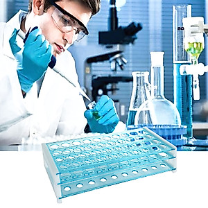 6 Pack Plastic Test Tube Rack for 15-18 mm Tubes, 40 Holes Test Tube Rack Holder, Science Test Tube Stand, Lab Tube Rack for for Scientific Experiment, Lab Sample Vials, Laboratory (Detachable)