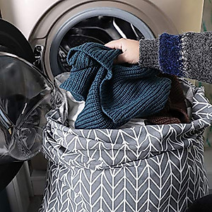 SWISSELITE Laundry Bag with Handle and Drawstring, Large Heavy Duty Laundry Bag, 28 x 40 Inches Travel Dirty Clothes Bag for Laundromat and Household