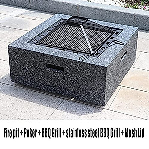 Fire Pits Outdoor Large BBQ Leisure Table On The Garden Terrace, Outdoor Cooking Fire Pit, Burning Fire Bowl, Multifunctional Heating Fireplace