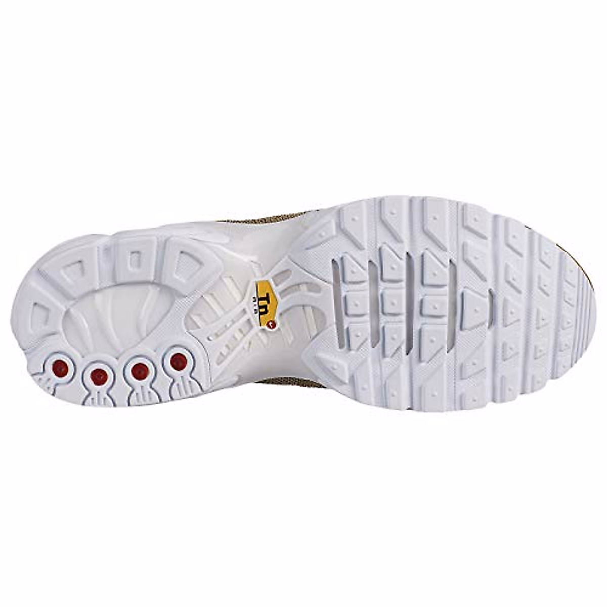 Nike Women's Air Max Plus Premium Pale Ivory/Metallic Gold/Club Gold/White Mesh Running Shoes 6.5 M US