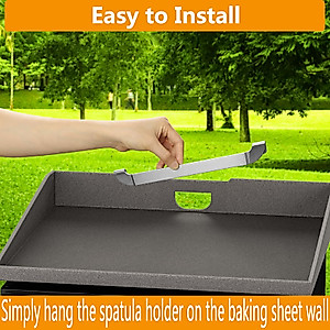 10 Inch Griddle Spatula Holder Magnetic Design, Stainless Steel Grill Barbecue Tool Rack, Griddle Accessories for Blackstone Flat Top Griddle and Other Grill Griddles (2 Pcs)