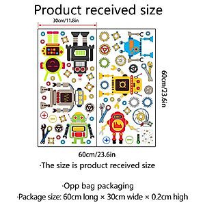 Robot Wall Sticker Kids Toy Cartoon Robot Sticker DIY Detachable Boy Bedroom Wall Sticker Decoration