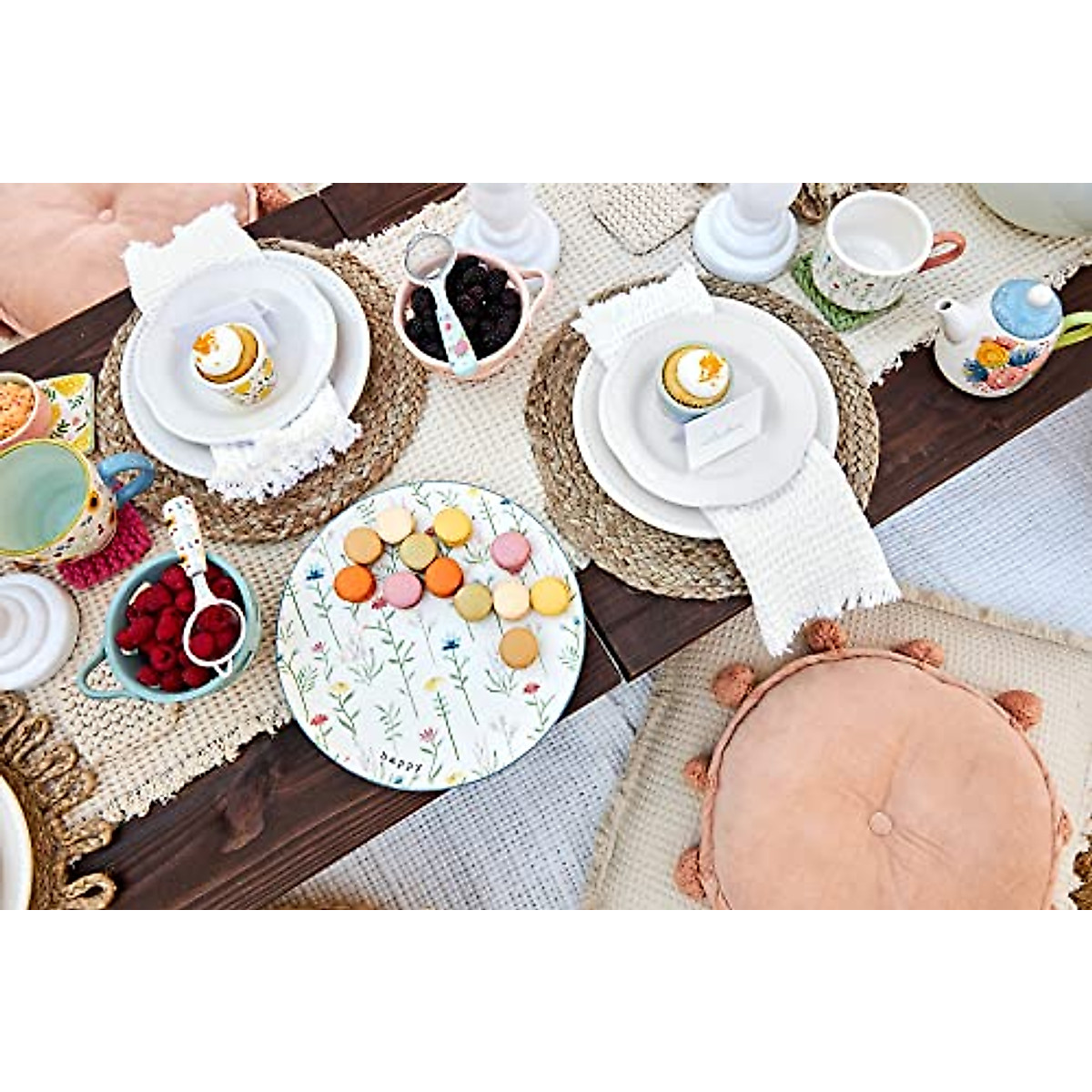 Mud Pie Floral Platter, Round, 12" dia