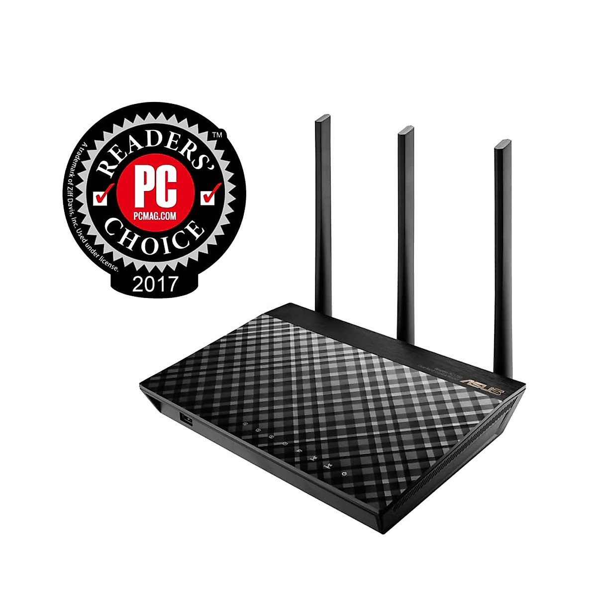 ASUS Dual-band 3x3 AC1750 Wifi 4-port Gigabit Router with speeds up to 1750Mbps & AiRadar to strengthens Wireless Connections via High-powered Amplification Beam-forming - 2x USB 2.0 Ports (RT-AC66U)