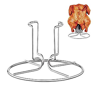 Mightify Beer Can Chicken Holder for Grill and Smoker, Food Grade Stainless Steel Beer Can Chicken Stand, Vertical Chicken Roaster Rack with Stable Base