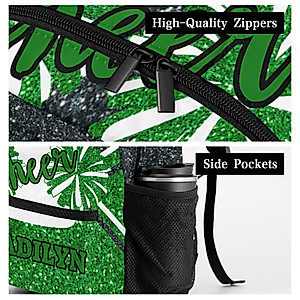 Deven Green Cheerleader Personalized Kids for Boy/Girl Teen Primary School Daypack Travel Bag Bookbag